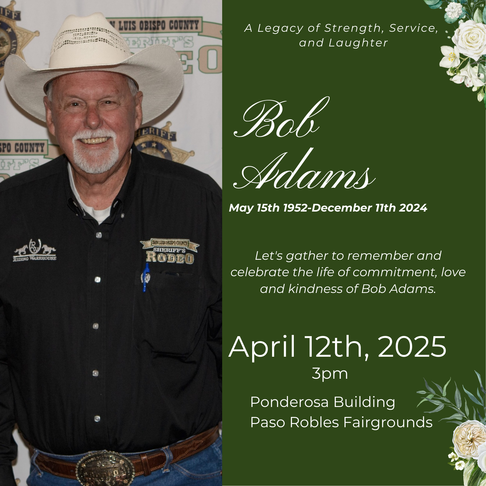 Update: Memorial service planned for James Robert (Bob) Adams - Paso ...